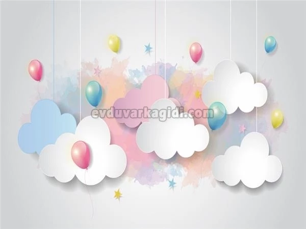 3d Manzara Renkli Balonlar Ve Bulutlar Fiyatı